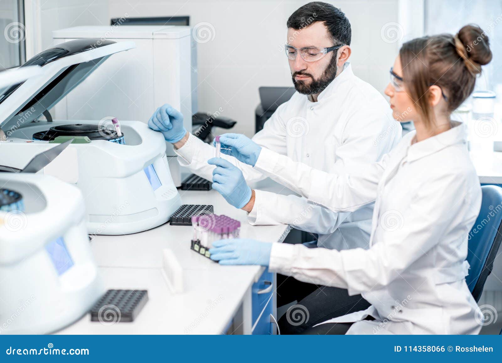 Laboratory Assistants Making Analysis Stock Photo - Image of person, examination: 114358066