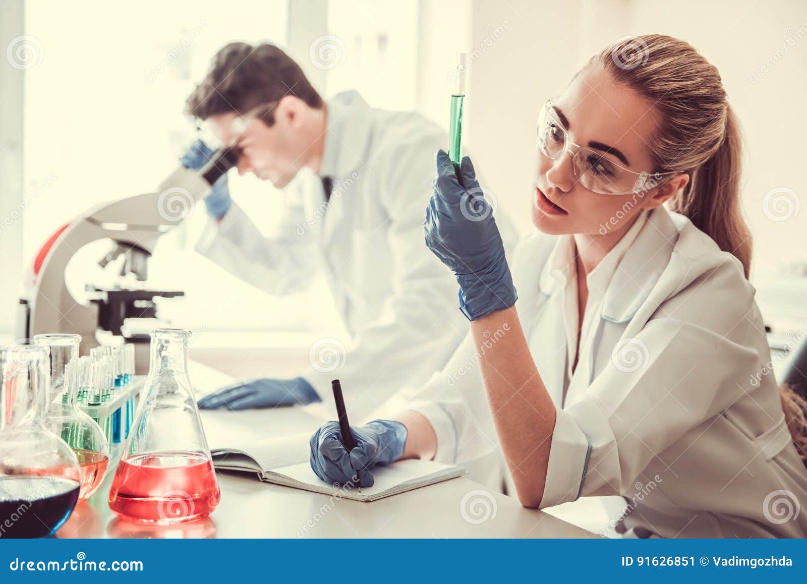 At the laboratory stock image. Image of doctor, adult - 91626851