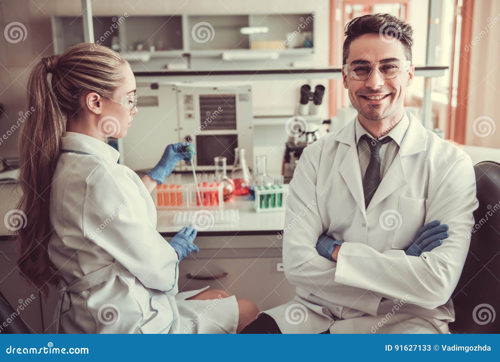 At the laboratory stock image. Image of liquid, male - 91627133