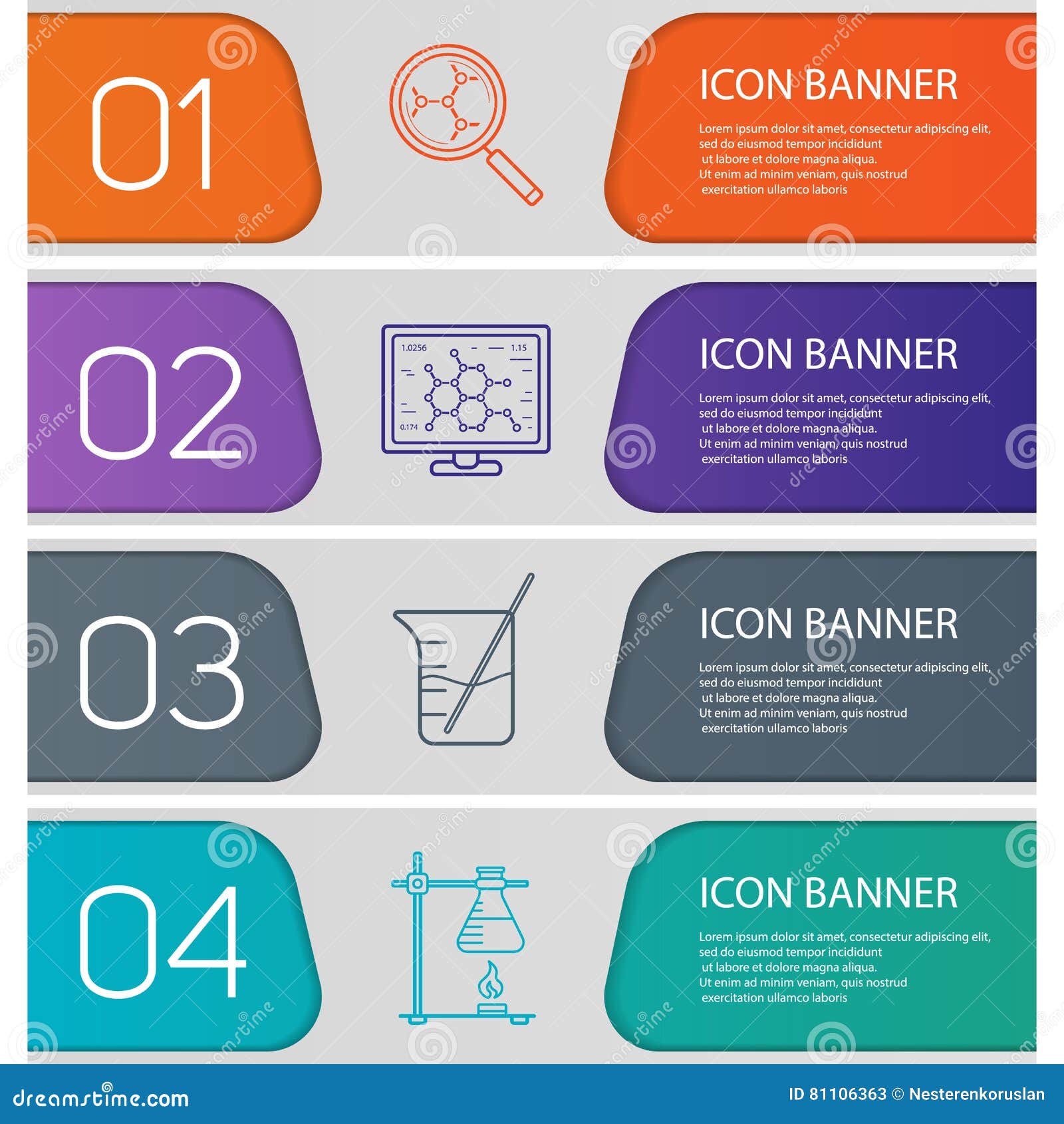 Laboratory Banner Templates Set Stock Vector - Illustration of ...