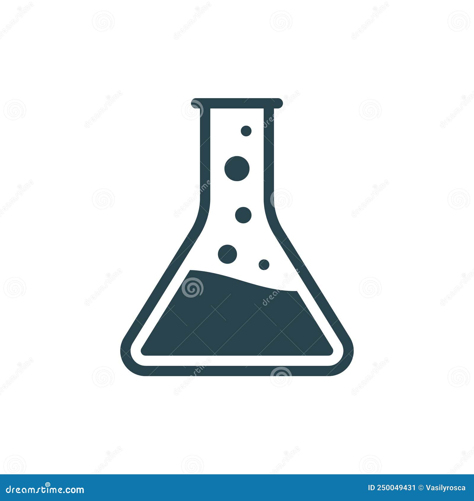 Laboratory Beaker Icon. Hemical Experiment In Flask. Hemistry And ...
