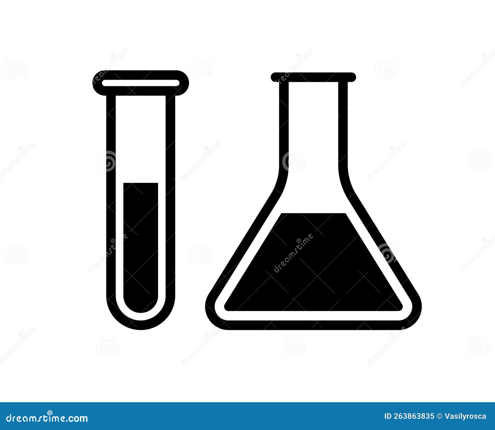 Laboratory Beaker Icon Test Tube. Chemistry Experimental Logo Lab ...