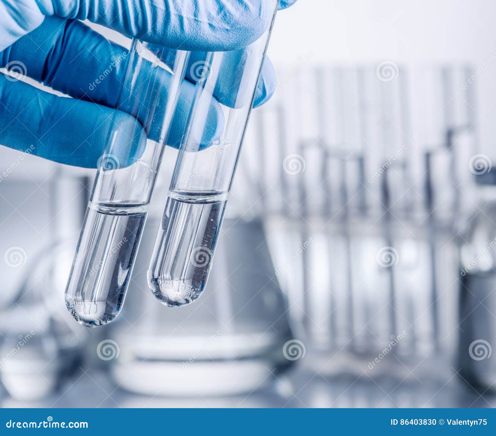 Laboratory Beakers In Analyst`s Hand. Stock Photography | CartoonDealer ...
