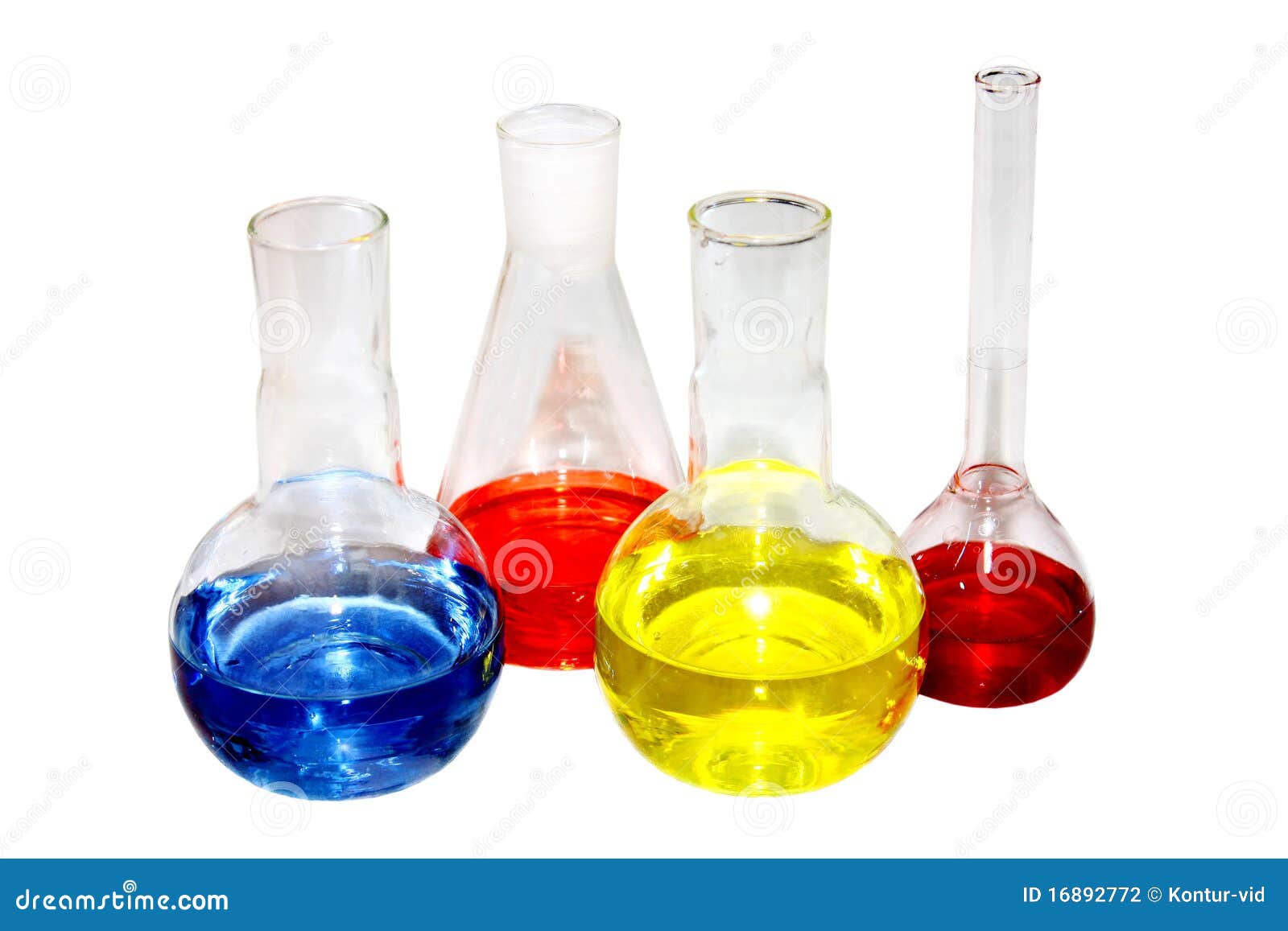 Laboratory Beakers with the Coloured Liquid Stock Photo - Image of ...