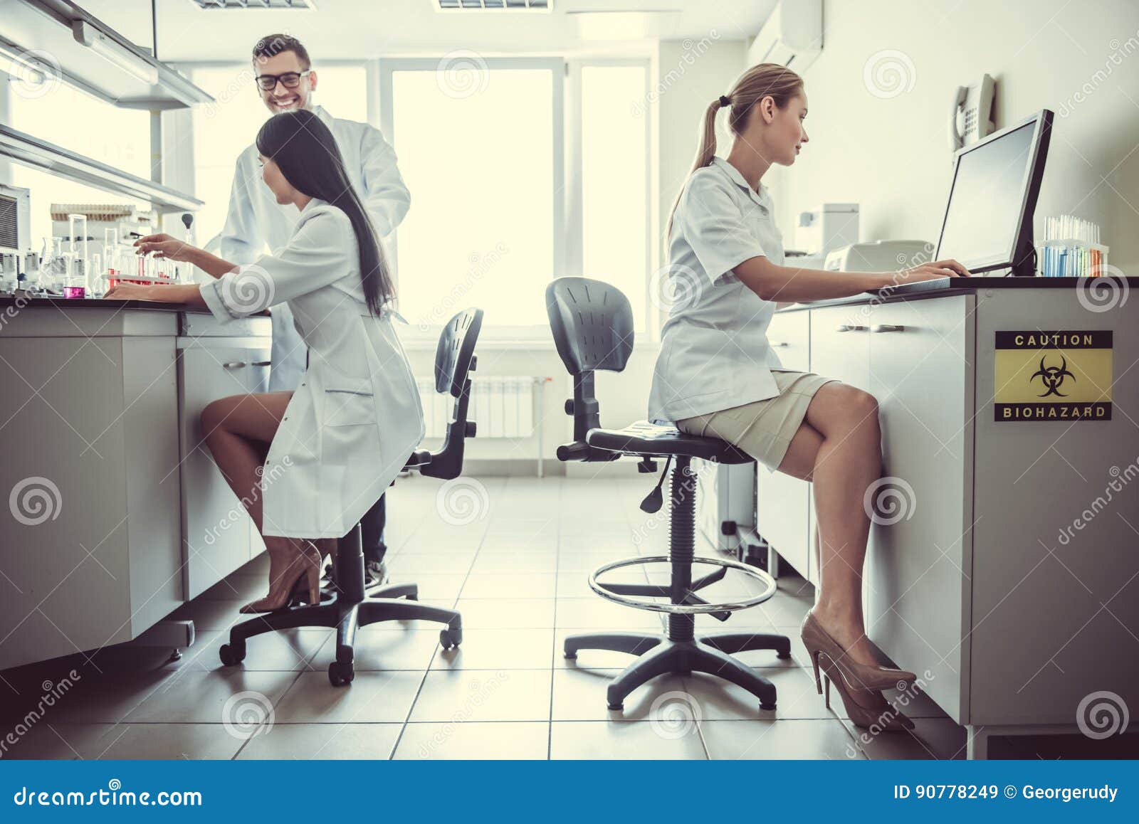 At the laboratory stock image. Image of microbiology - 90778249