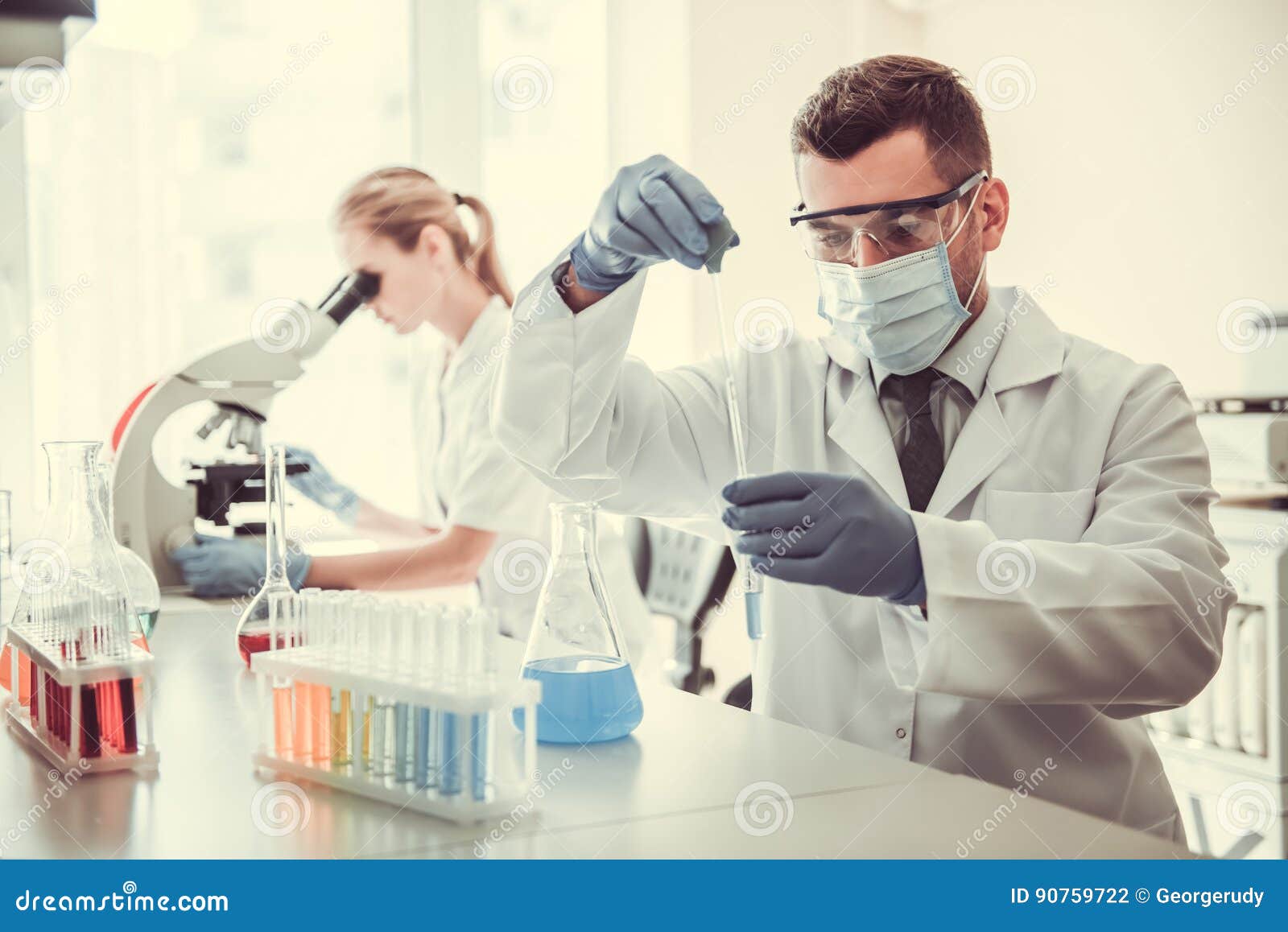 At the laboratory stock photo. Image of male, doctor - 90759722