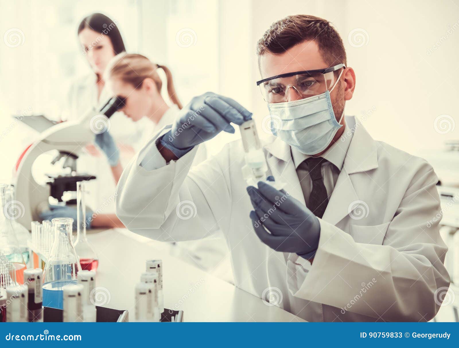 At the laboratory stock image. Image of hospital, doctor - 90759833