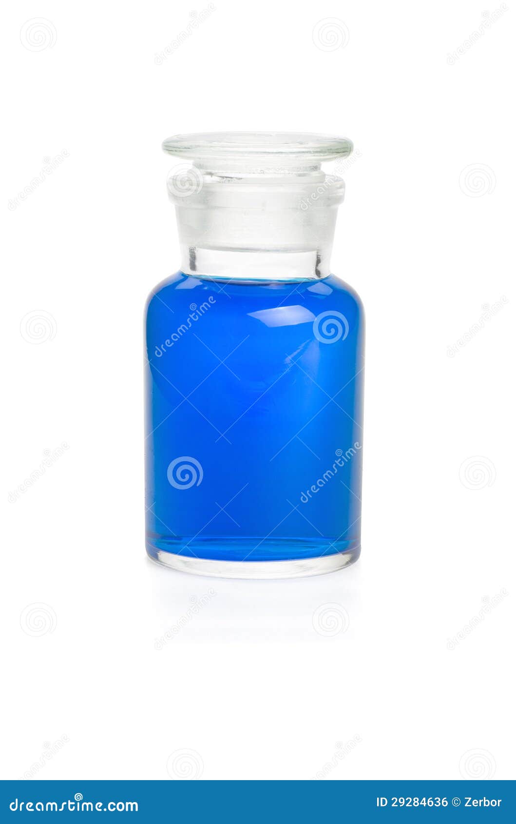 Laboratory Bottle with Blue Liquid Stock Photo - Image of biochemistry ...