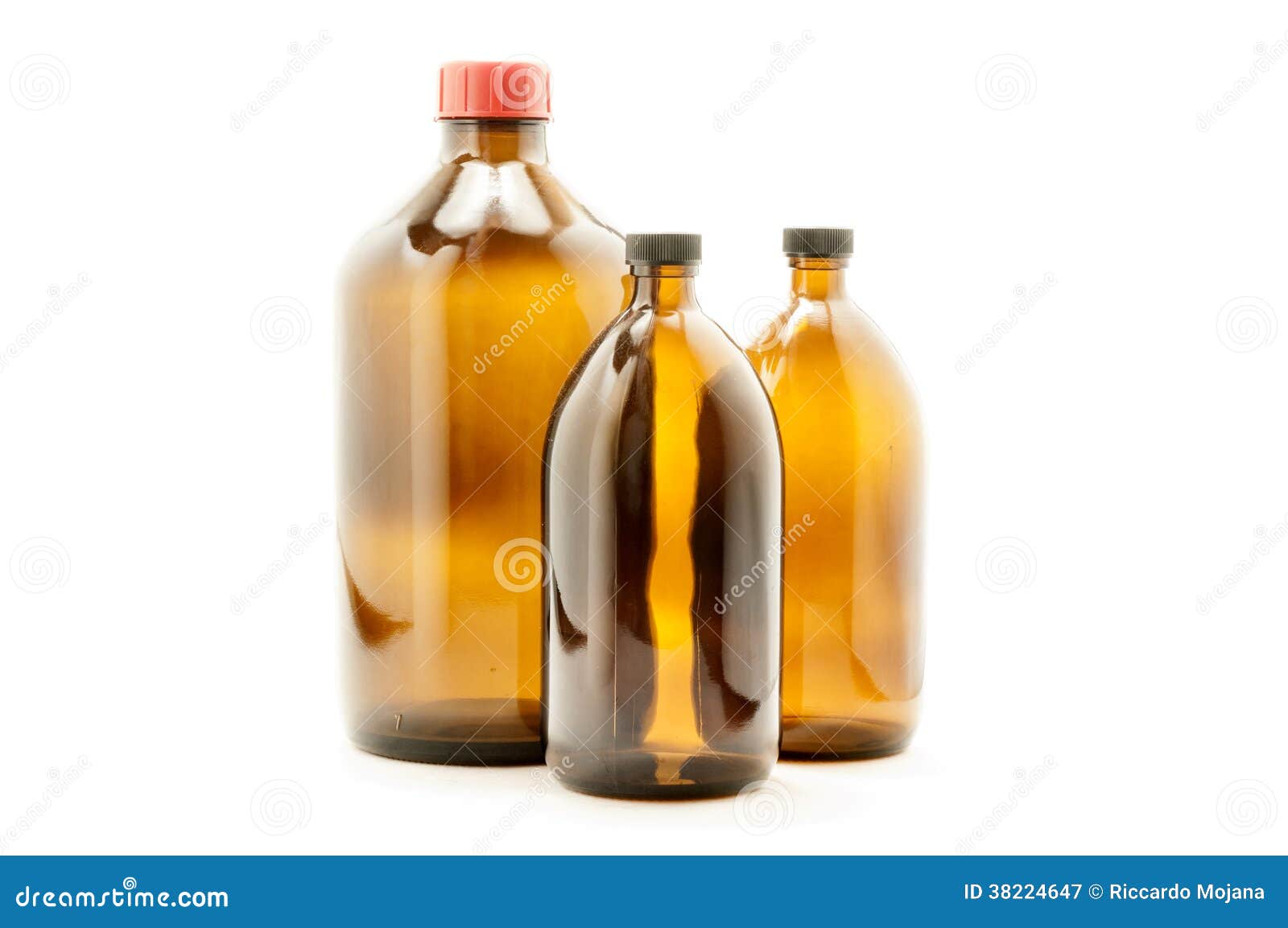 Laboratory Bottles Isolated on White Stock Image - Image of laboratory ...