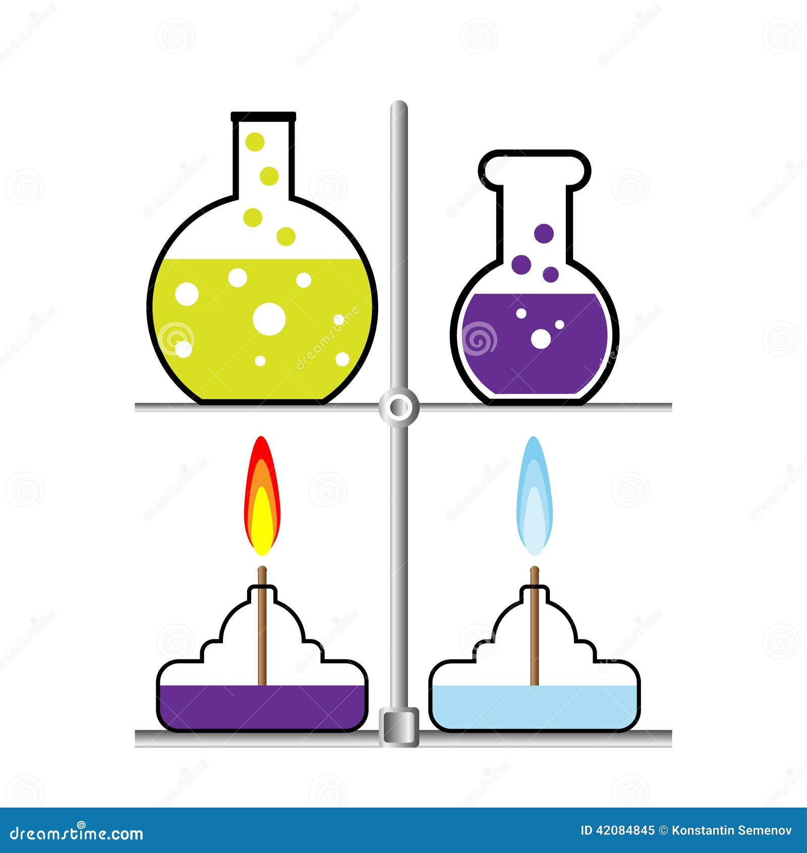 Laboratory Burner And Flask Vector Illustration | CartoonDealer.com ...