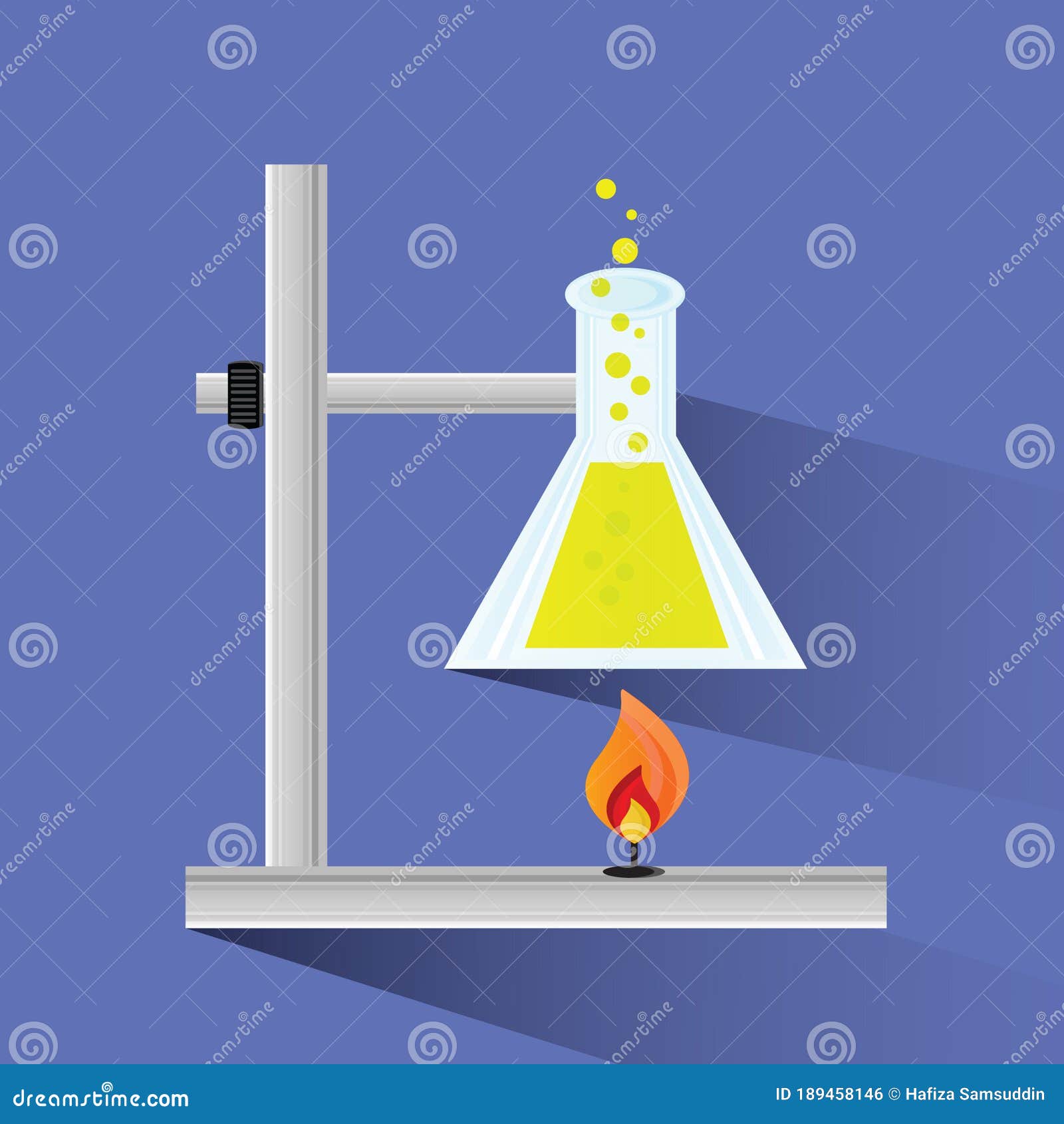 Laboratory Burner Heating a Chemical Flask. Vector Illustration ...
