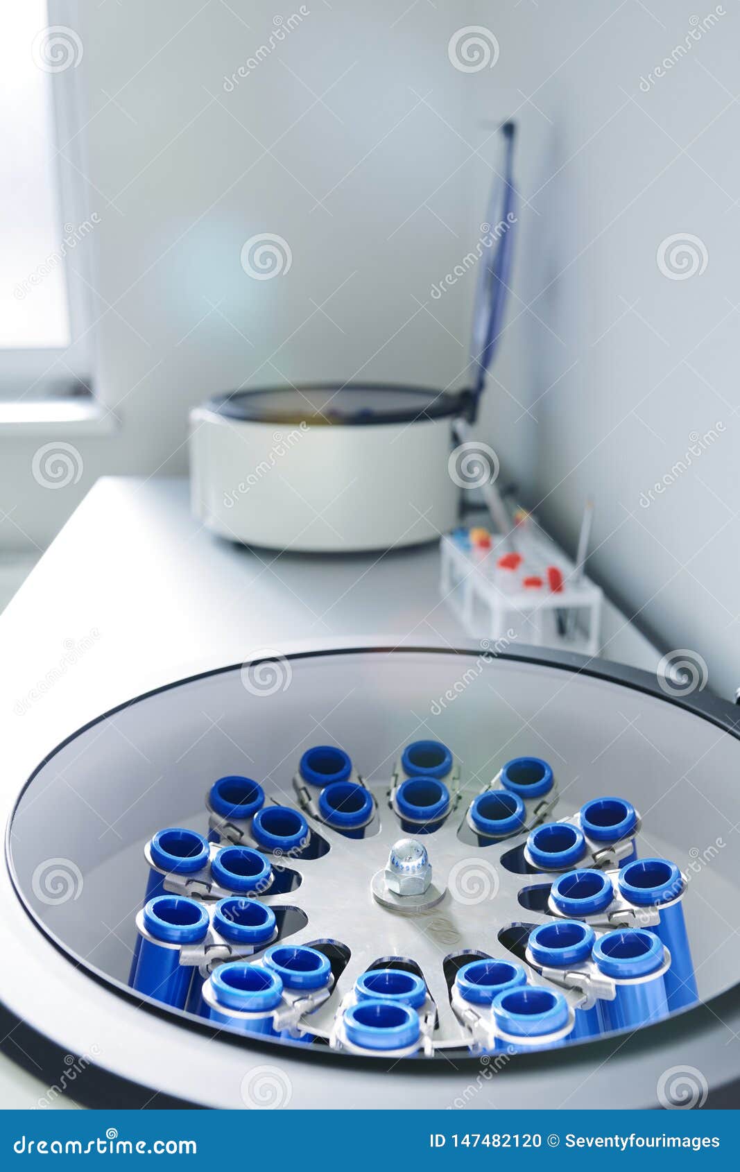 Laboratory Centrifuge with Samples Stock Photo - Image of microbiology ...