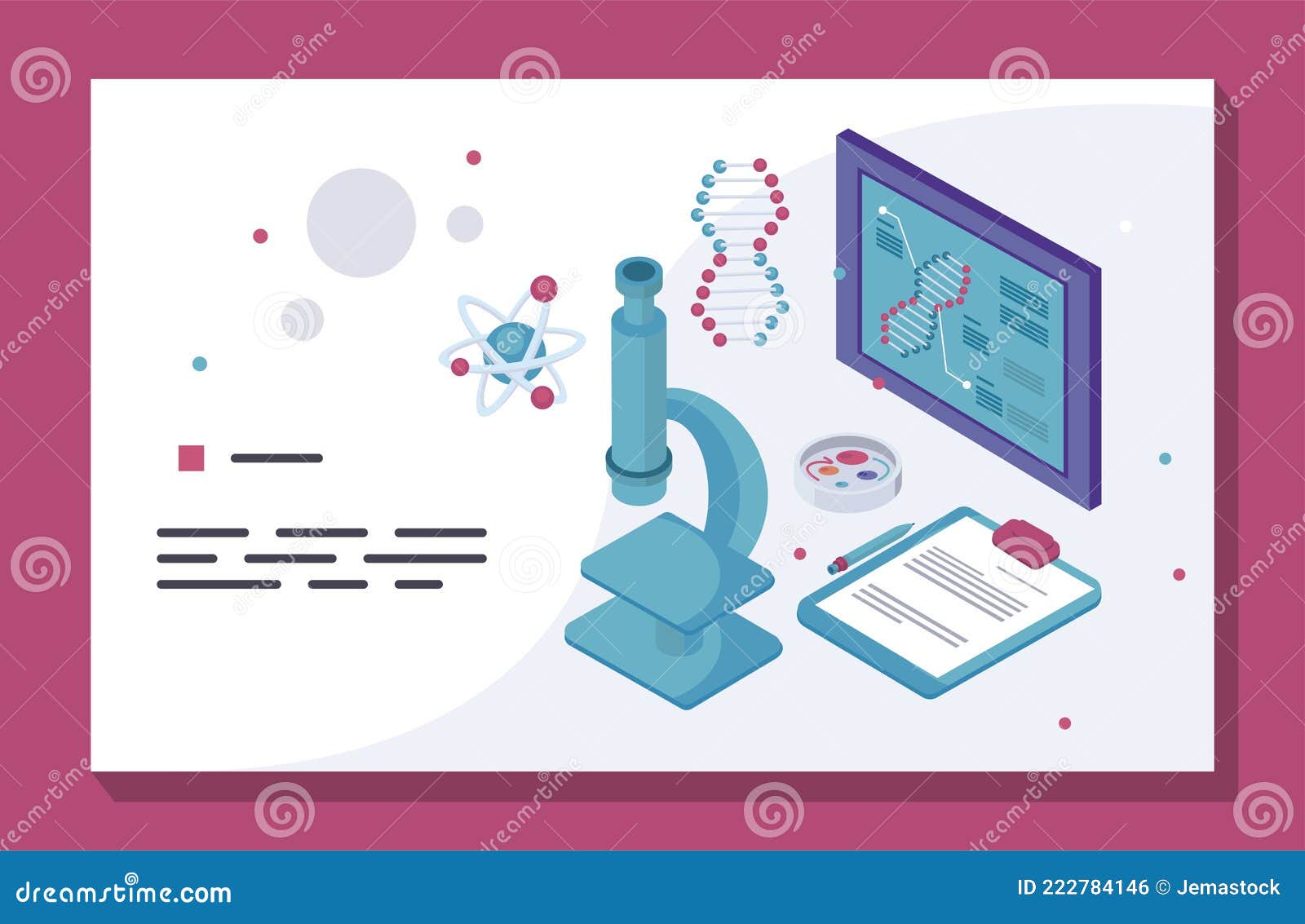 Laboratory Checklist and Microscope Stock Vector - Illustration of ...