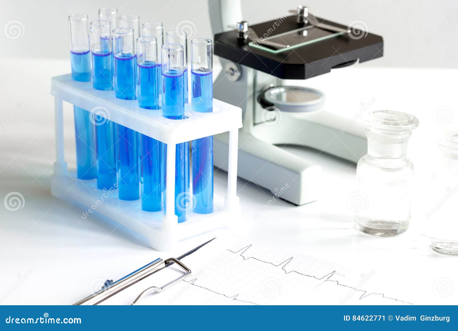 Laboratory, Chemistry and Science Concept on White Background Stock ...