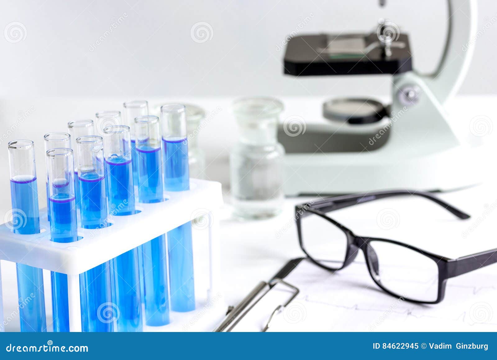 Laboratory, Chemistry and Science Concept on White Background Stock ...