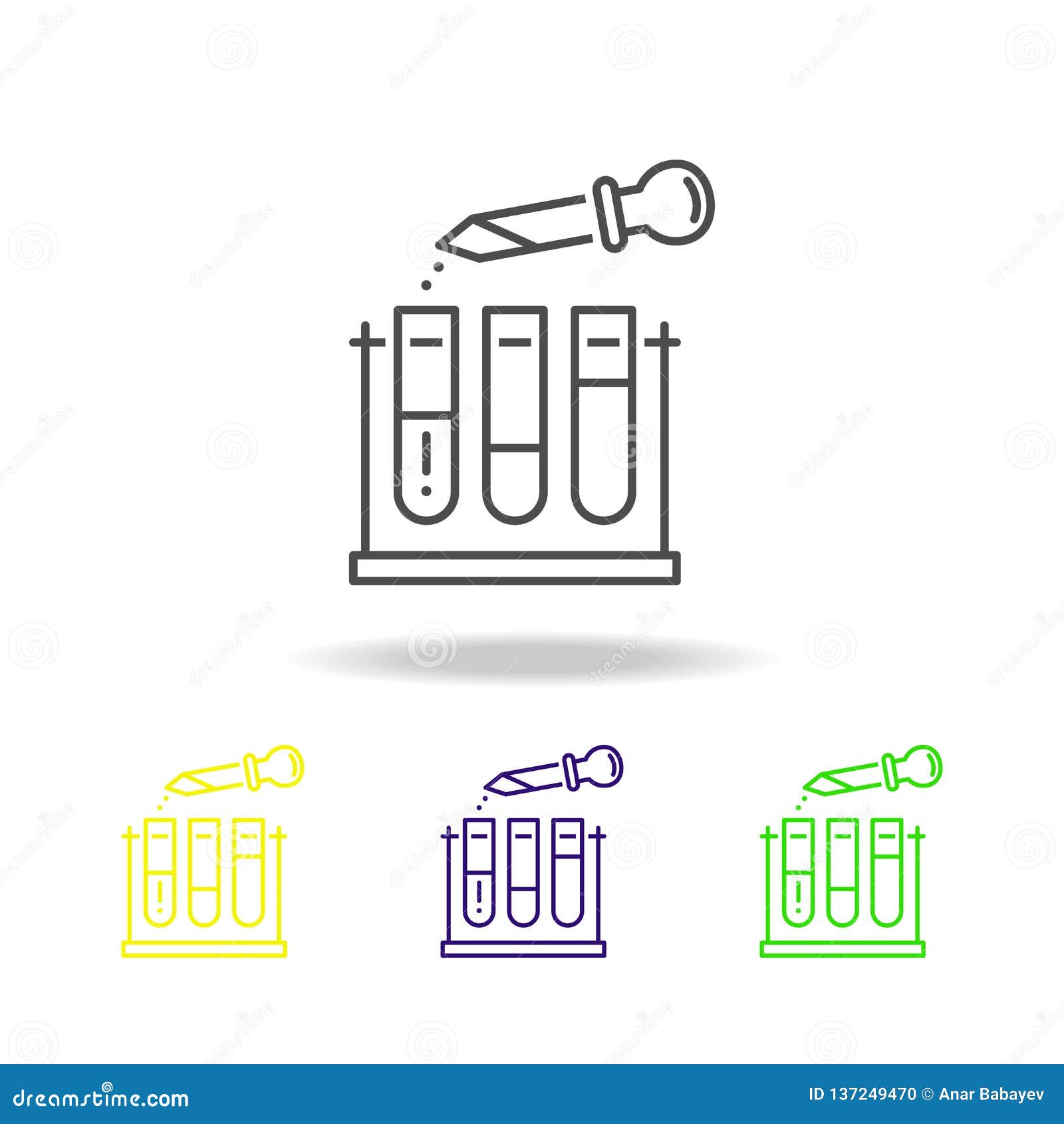 Laboratory Colored Icons. Element of Science Illustration Stock ...
