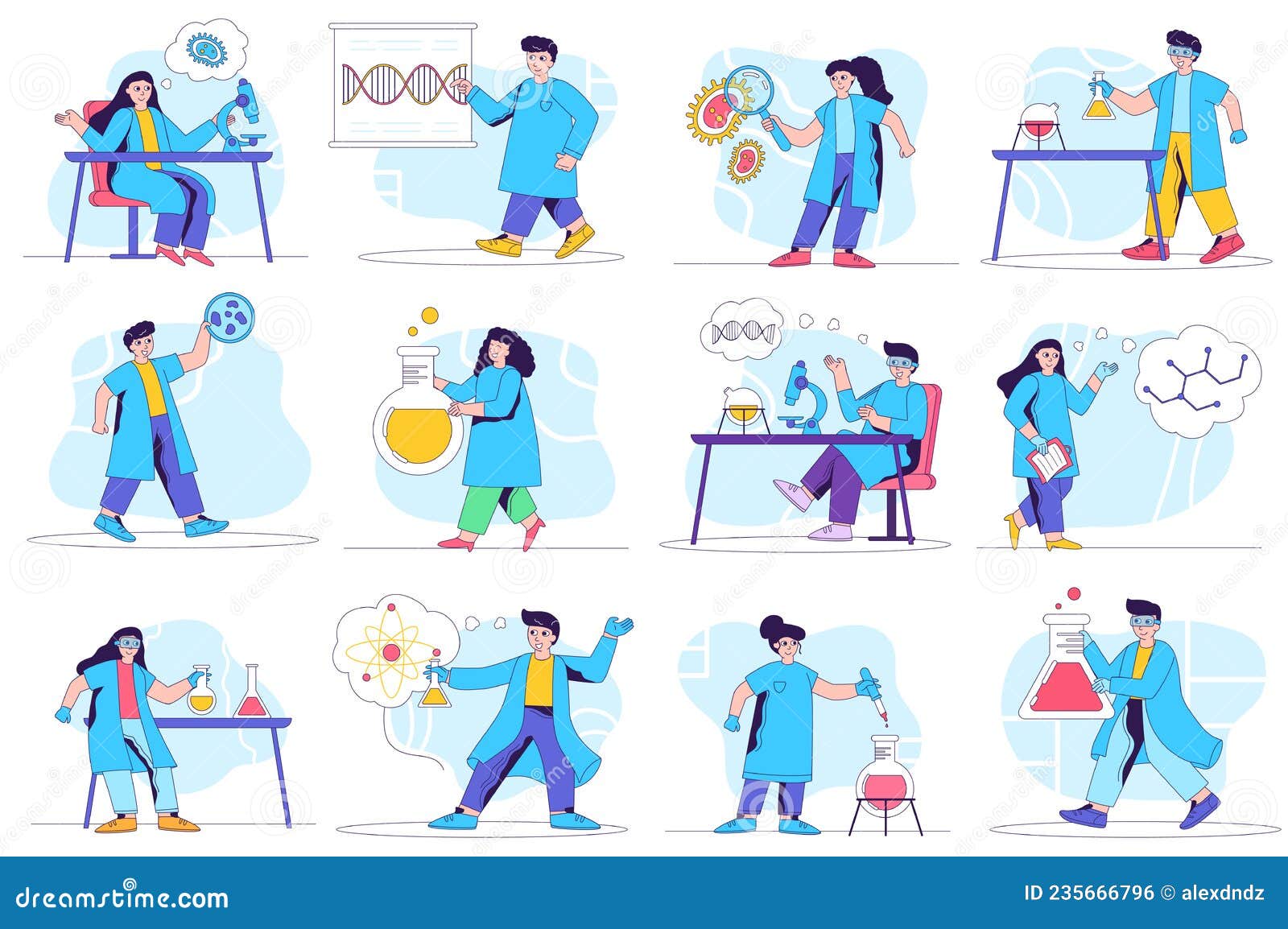 Laboratory Concept Isolated Person Situations. Stock Vector ...