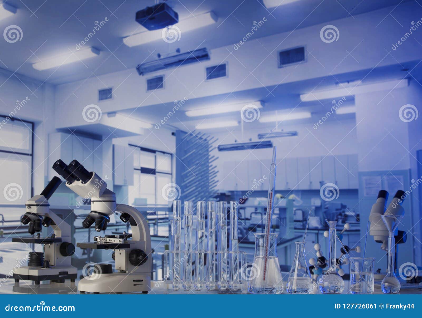 Laboratory Concept . Modern Scientific Laboratory Interior. Stock Image ...