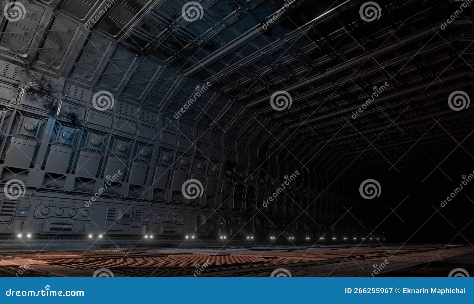 Laboratory Control Room Basement in Dark Scene Stock Illustration ...