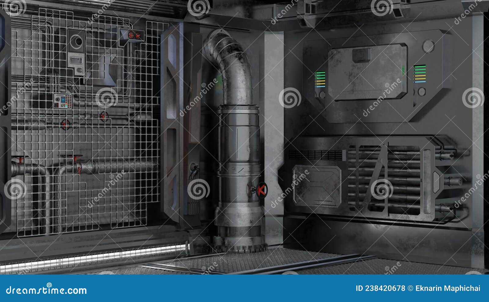 Laboratory Control Room Interior Scene Stock Illustration ...