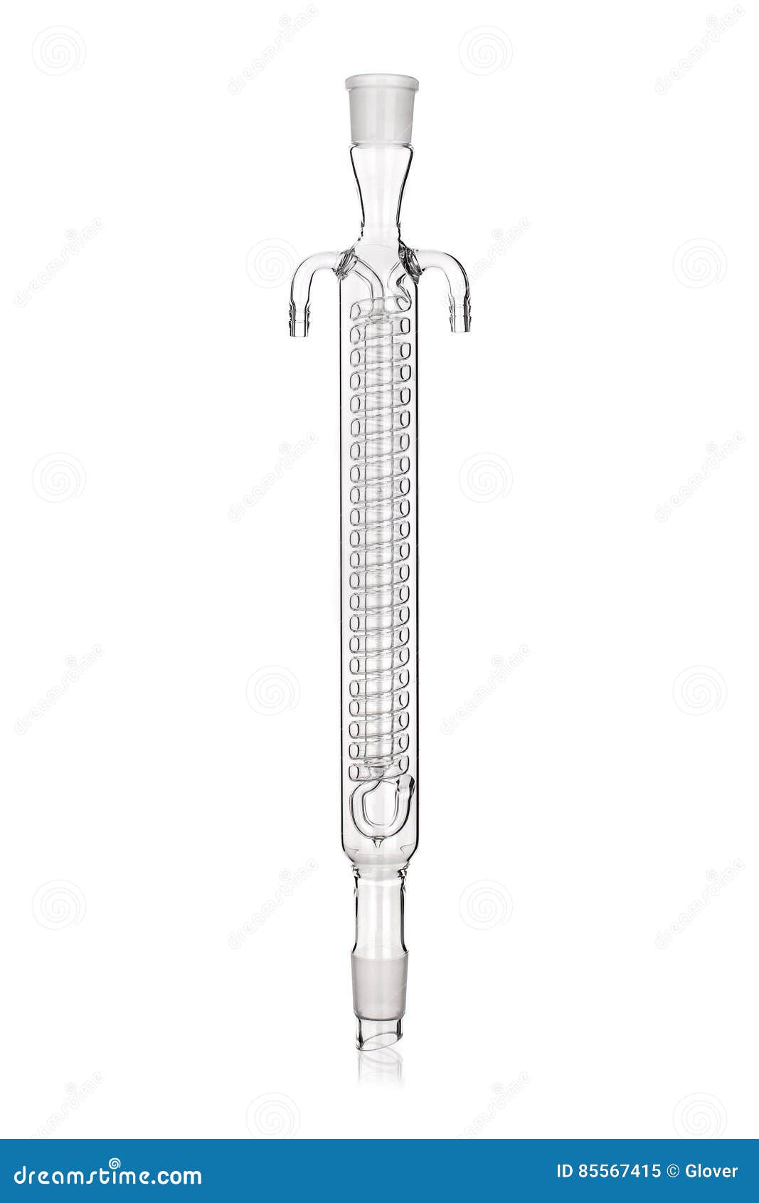 Laboratory Cooling Tube Isolated on White Stock Image - Image of glass ...