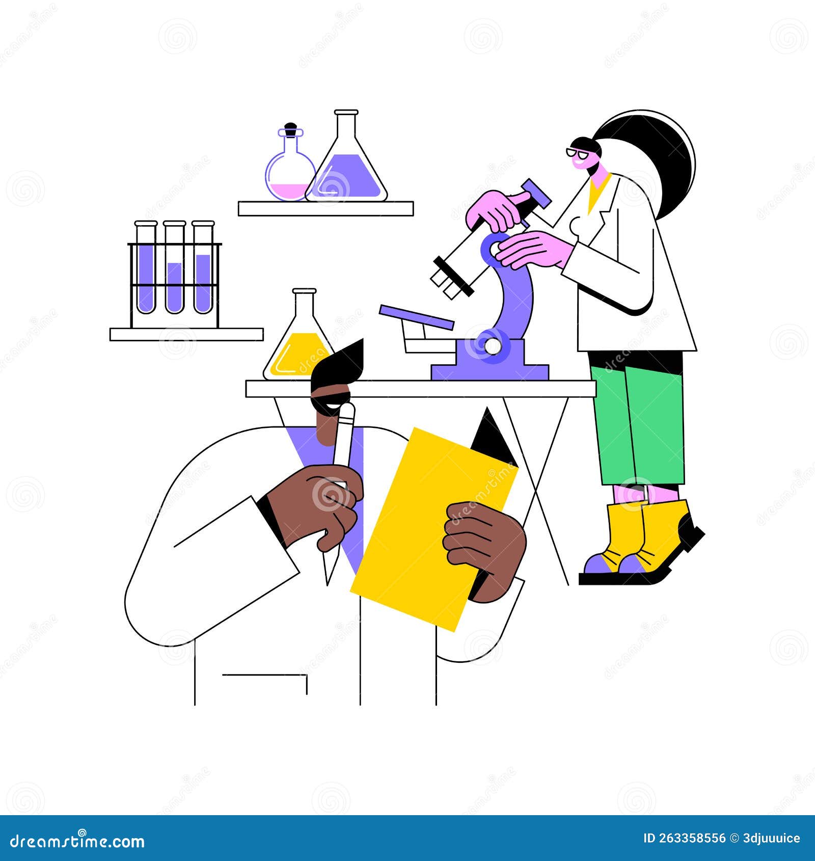 Laboratory Course Isolated Cartoon Vector Illustrations. Stock Vector ...