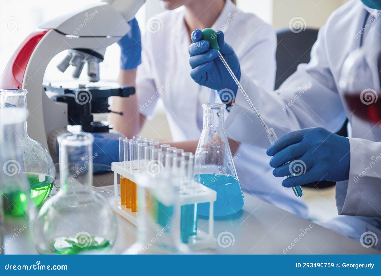 At the laboratory stock image. Image of adult, doctor - 293490759