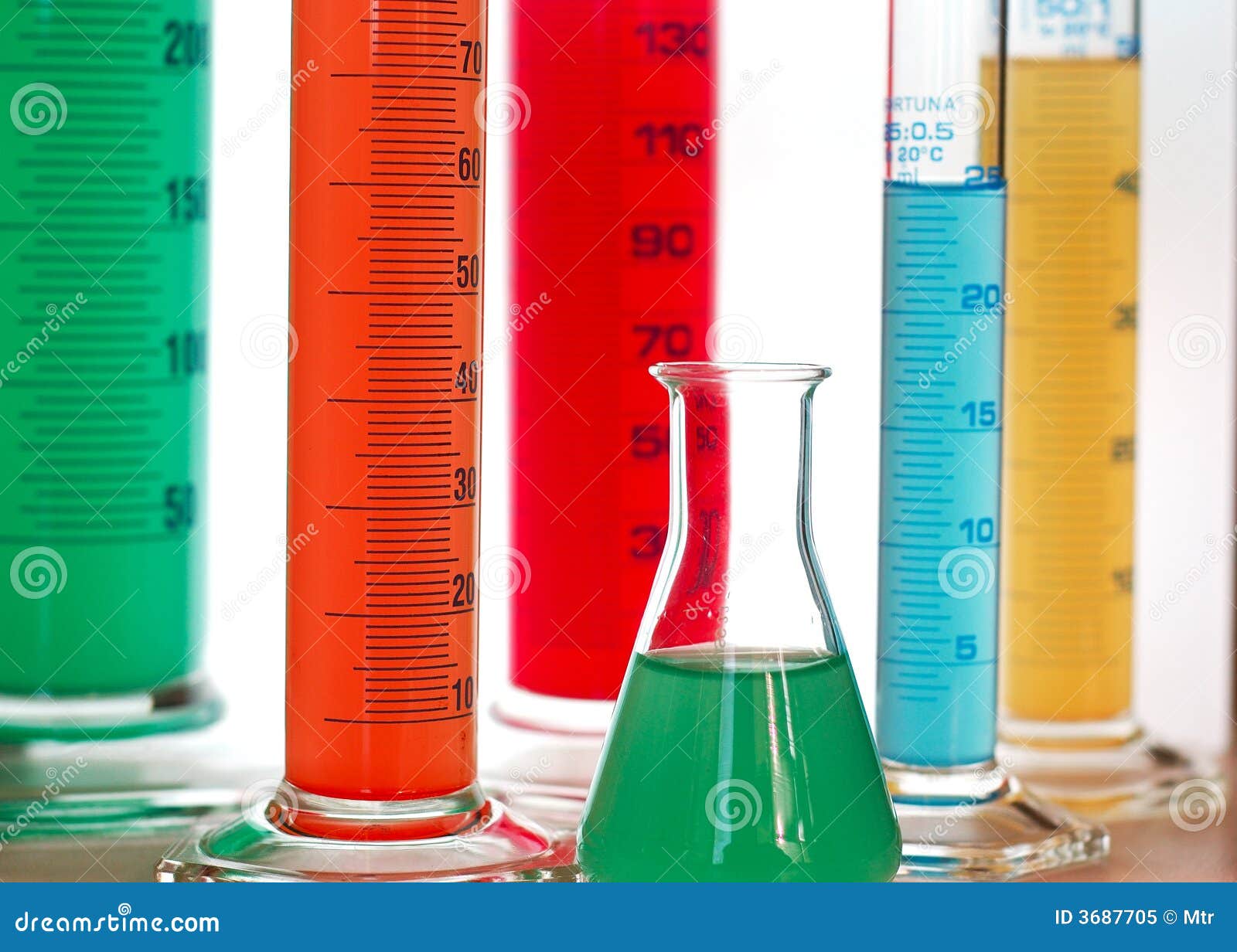 Laboratory cylinders stock image. Image of development - 3687705
