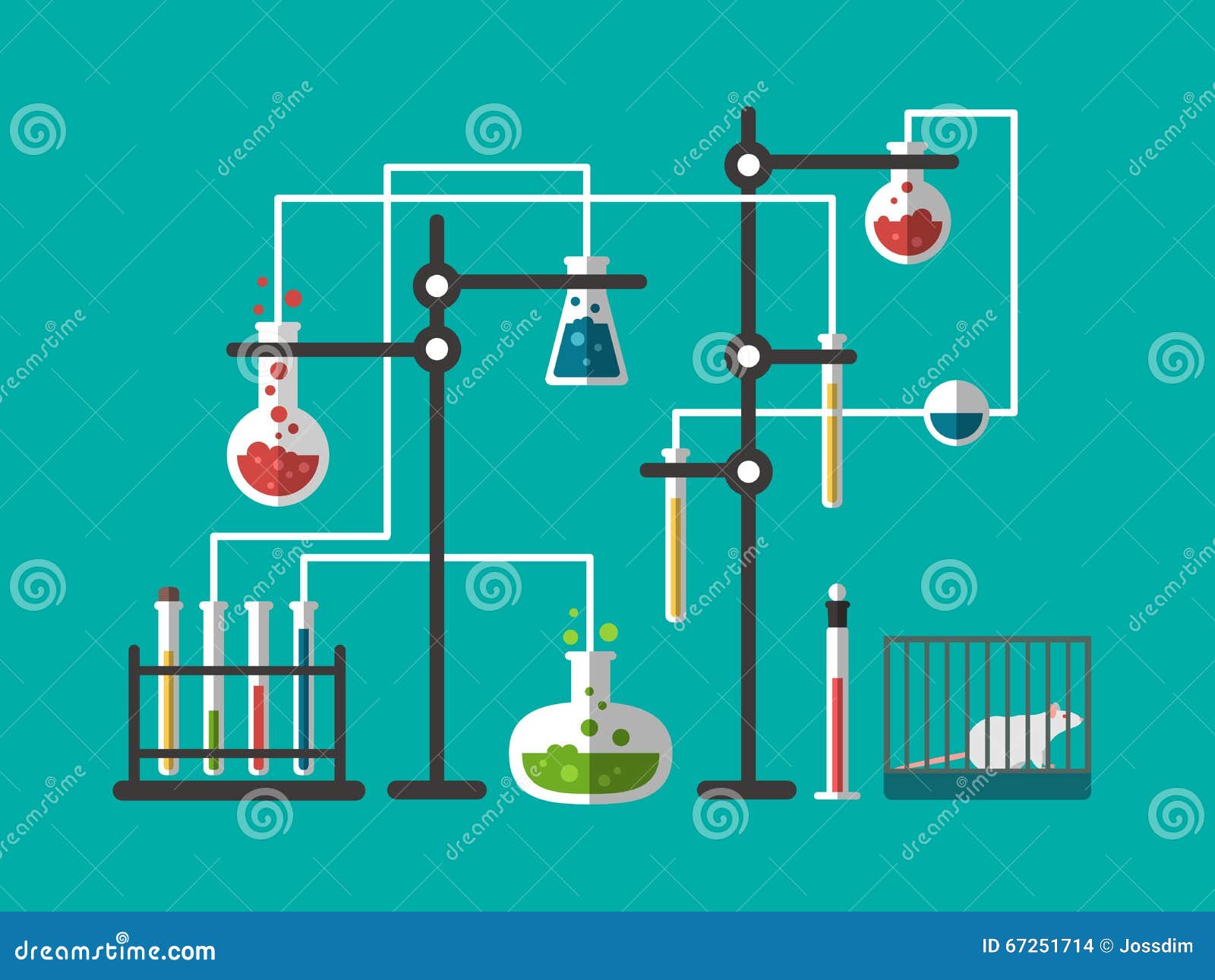 Laboratory design flat stock vector. Illustration of equipment - 67251714