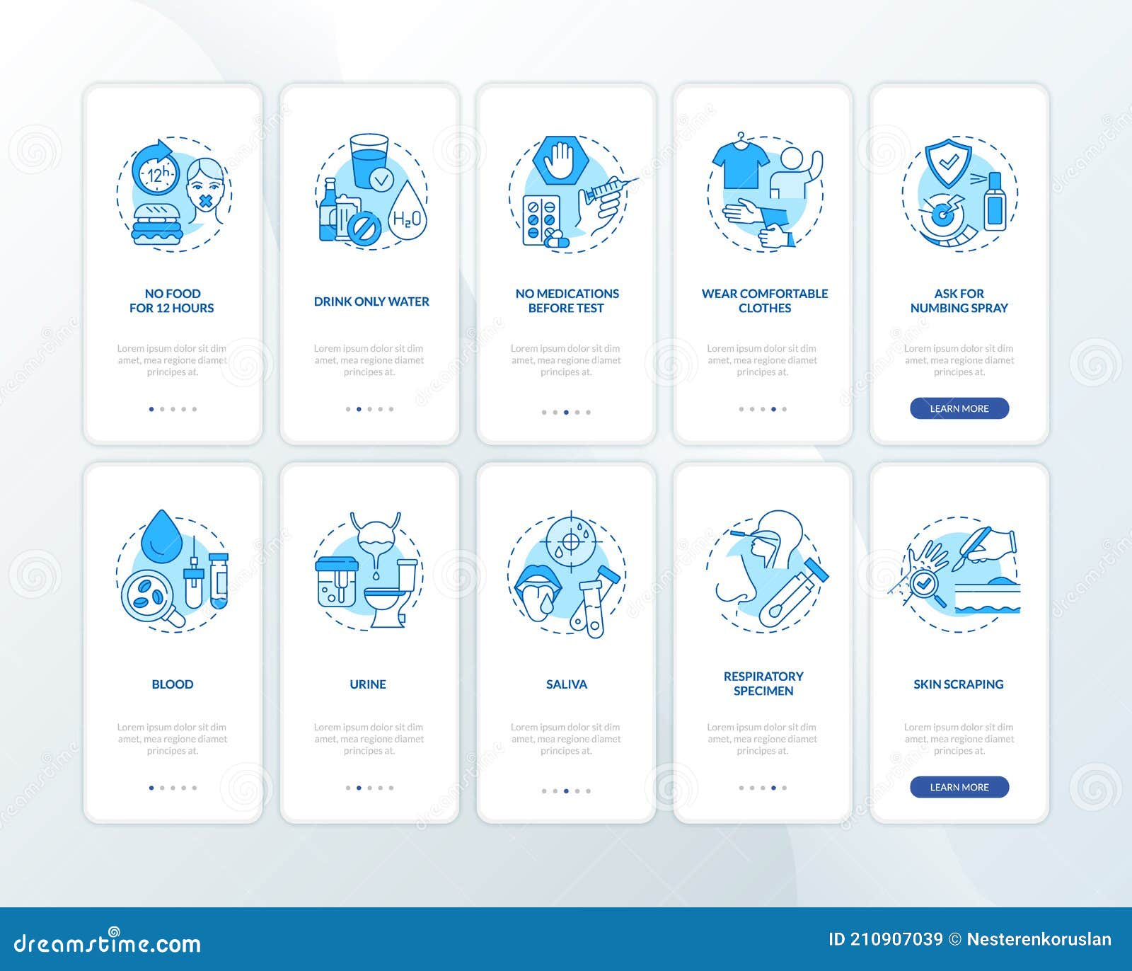 Laboratory Diagnostics Onboarding Mobile App Page Screen with Concepts ...