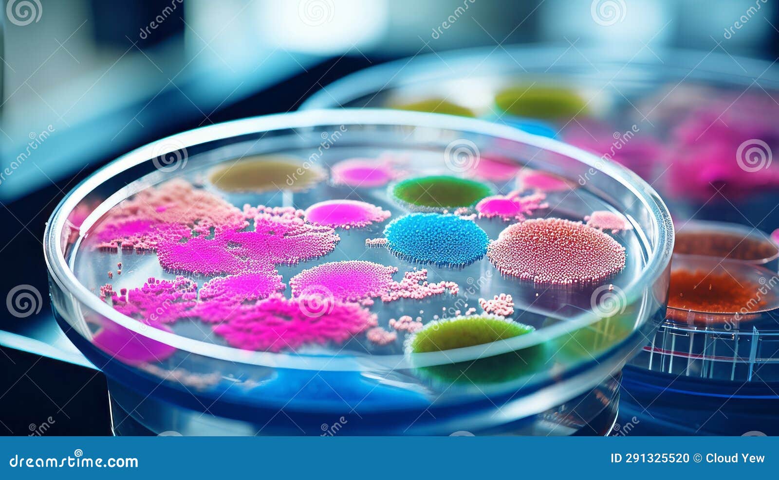 Laboratory Dish with Mutated Bacteria Stock Illustration - Illustration ...
