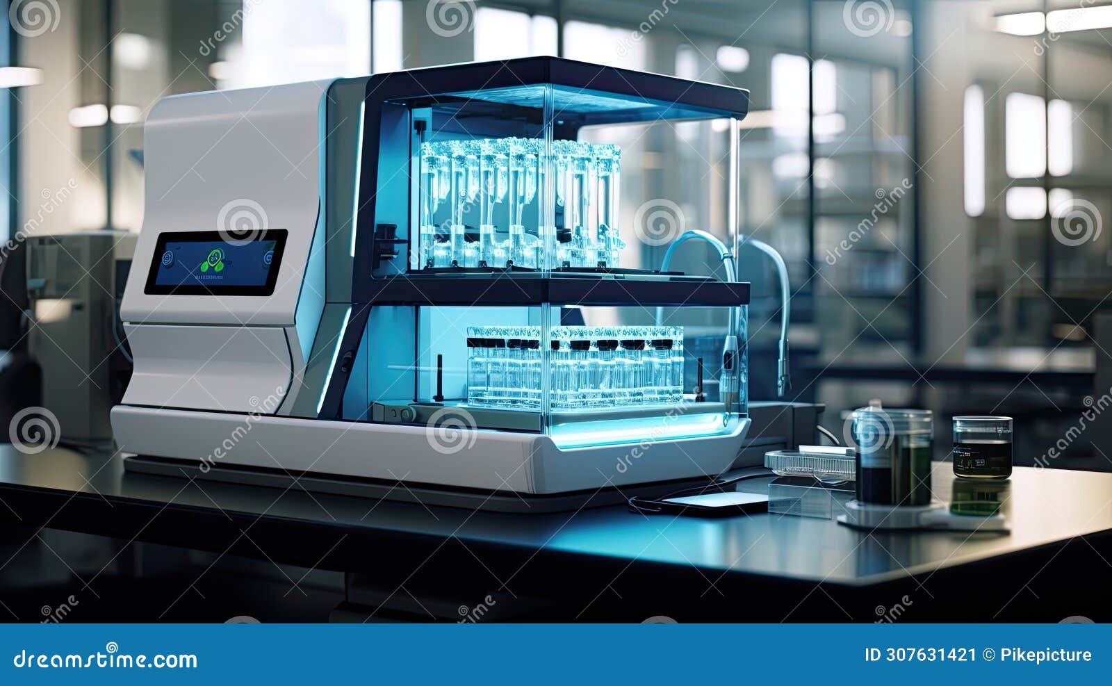 Laboratory Dna Sequencing Machine Stock Illustration - Illustration of ...