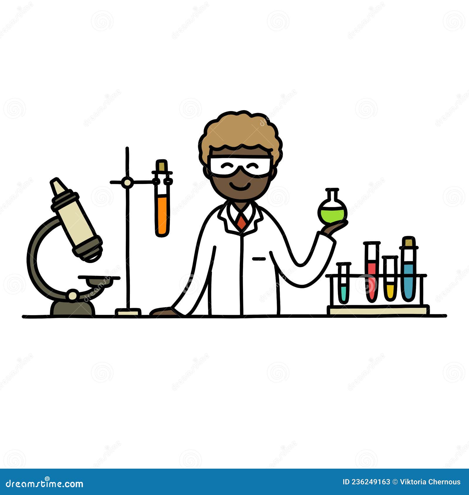 Laboratory Doodle Icon, Vector Color Line Illustration Stock Vector ...