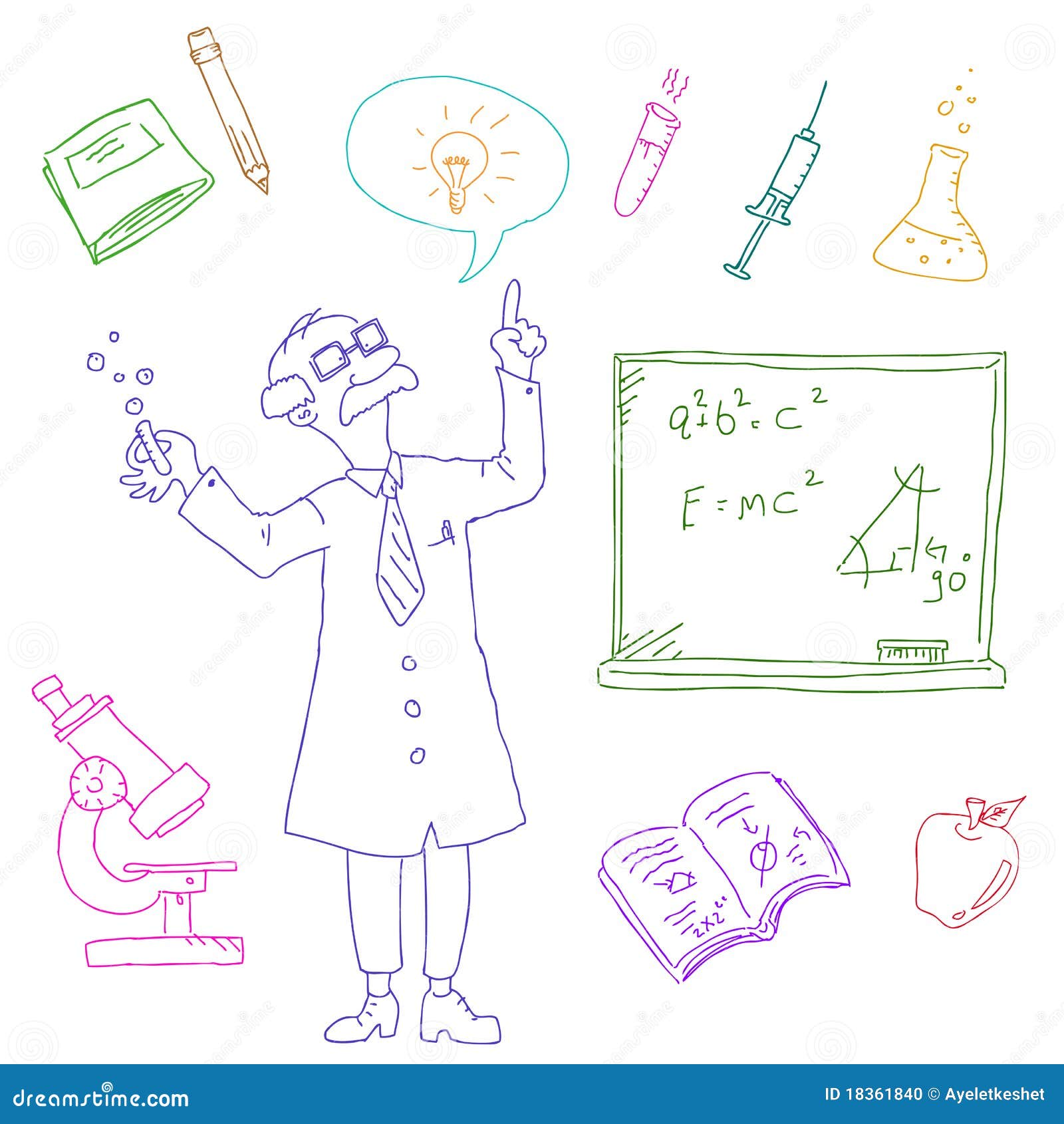 Laboratory doodles stock vector. Illustration of formula - 18361840