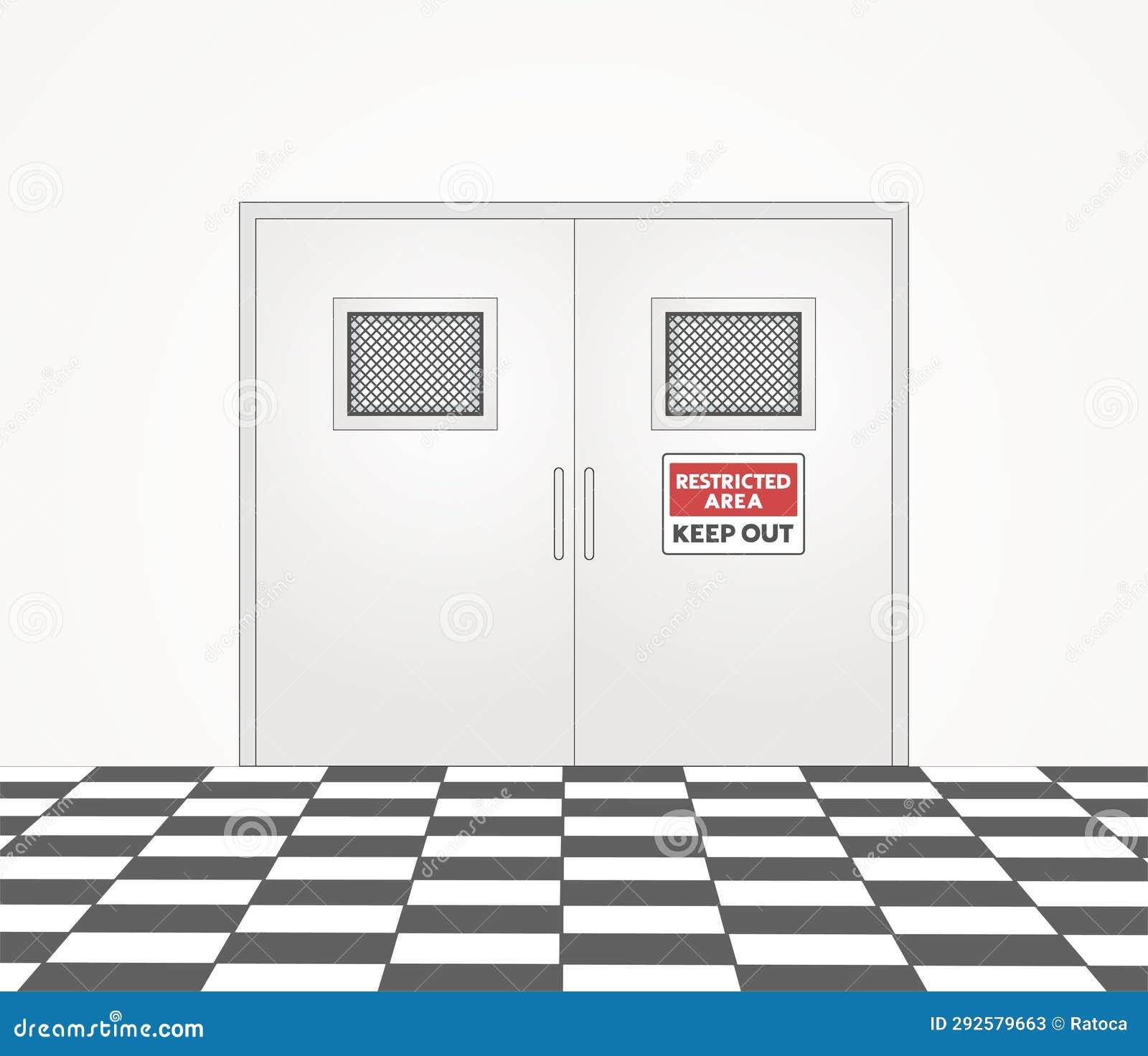 Laboratory door draw stock vector. Illustration of room - 292579663