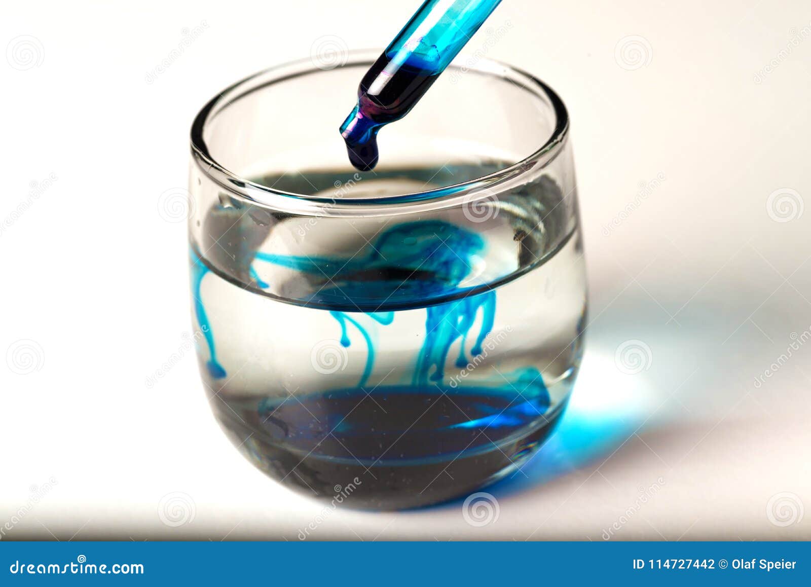 Laboratory dye test stock photo. Image of blue, studio - 114727442