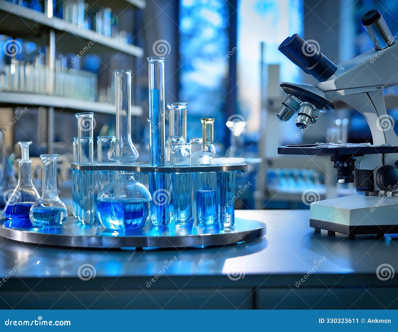 Laboratory Environment Featuring Lab Equipment, Test Tubes, and ...