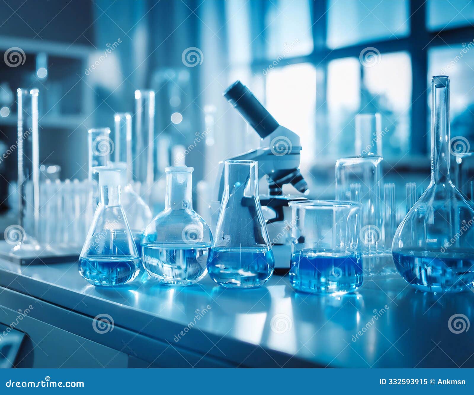 Laboratory Environment Featuring Lab Equipment, Test Tubes, and ...