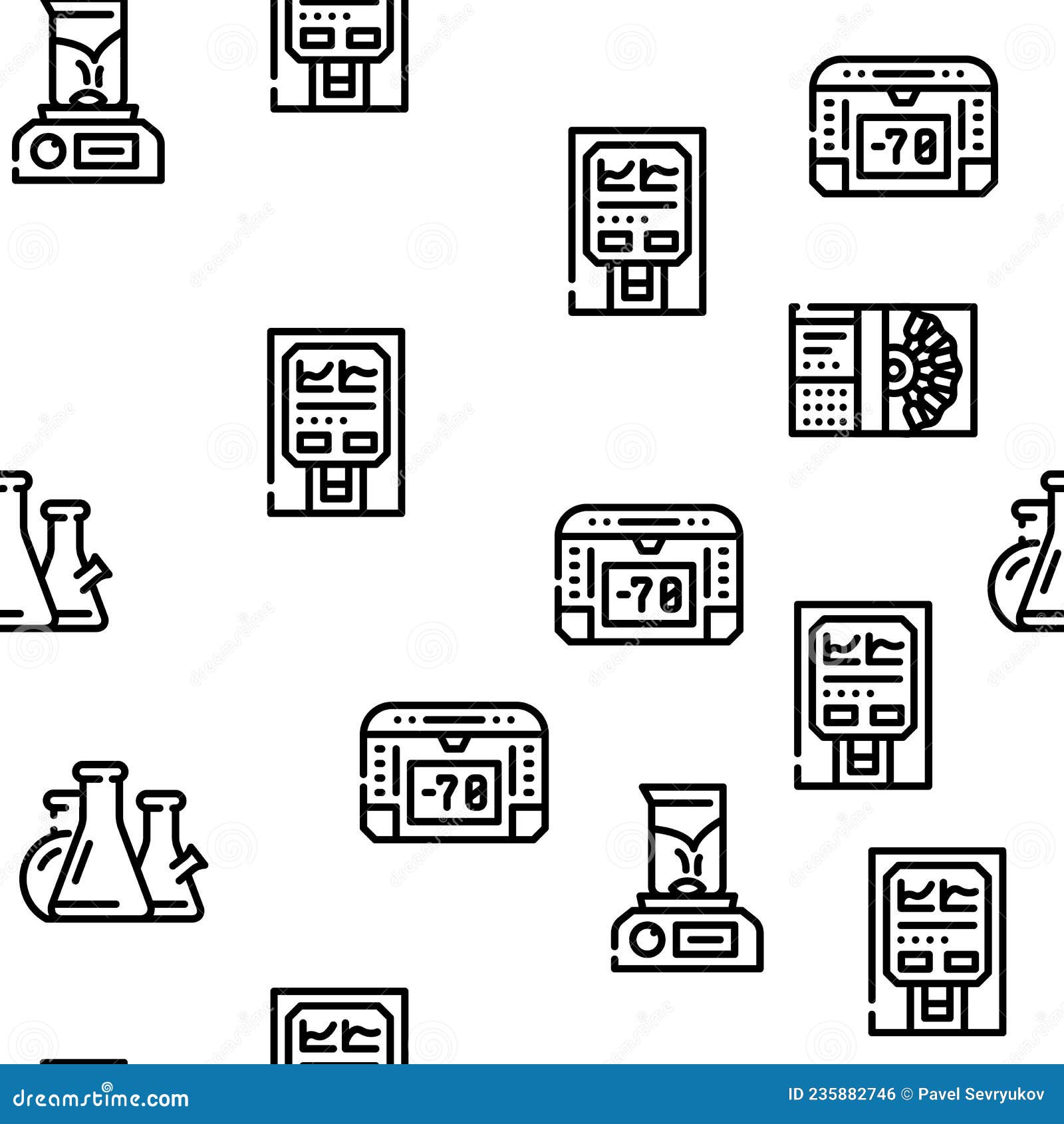 Laboratory Equipment for Analysis Vector Seamless Pattern Stock Vector ...