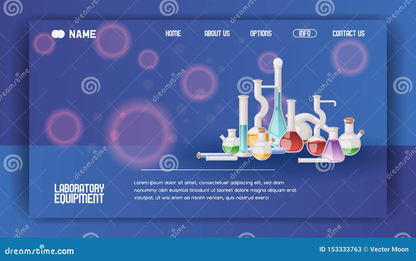 Laboratory Equipment Banner Web Design Vector Illustration. Different ...