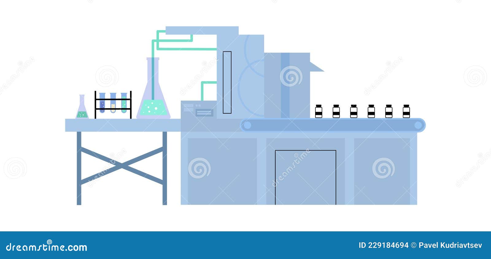 Laboratory Equipment for Scientific Experiments Vector Illustration ...