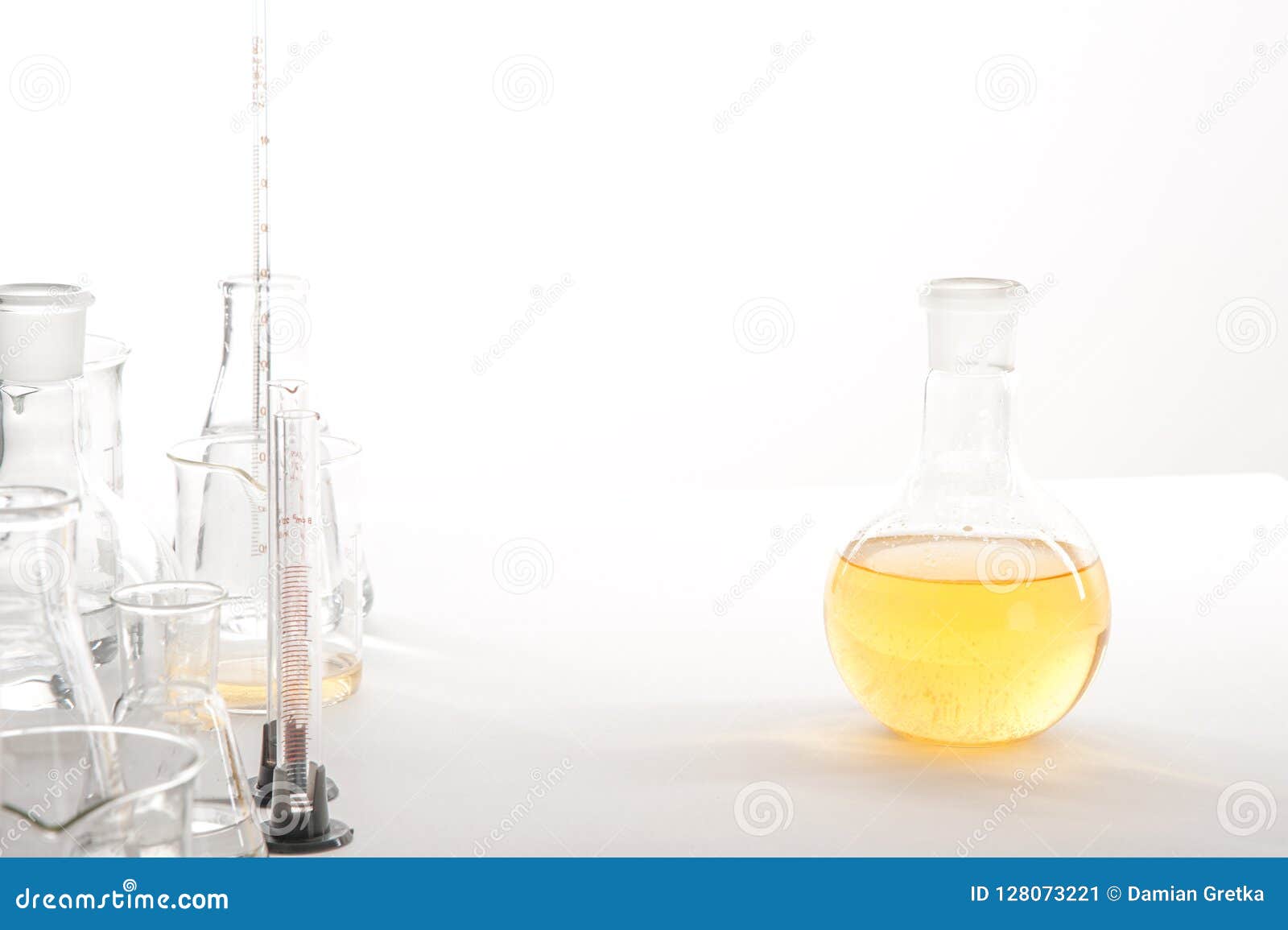 Laboratory Equipment on a Laboratory Table on a White Background during ...