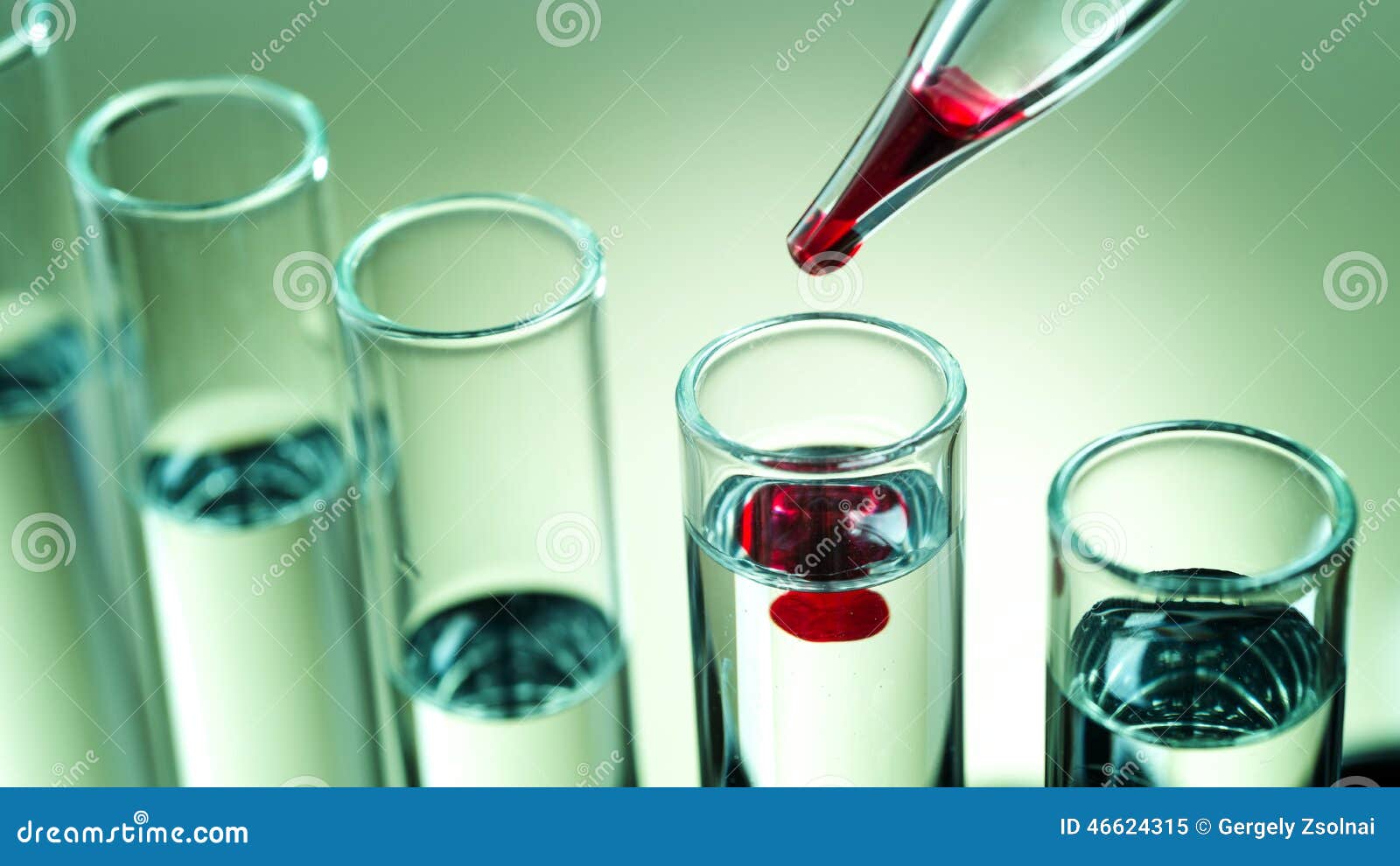 Laboratory Equipment, in Test Tubes Drops Red Liquid Stock Image ...