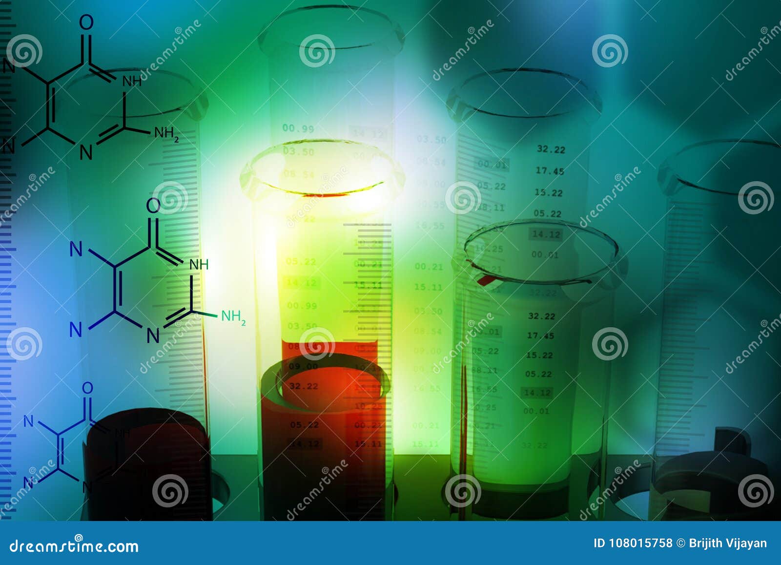 Laboratory Equipments with Molecules Stock Photo - Image of medical ...