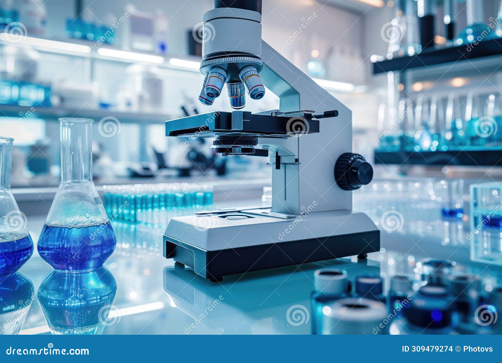 Laboratory Equipped with Microscope in Biotechnology Center. Stock ...