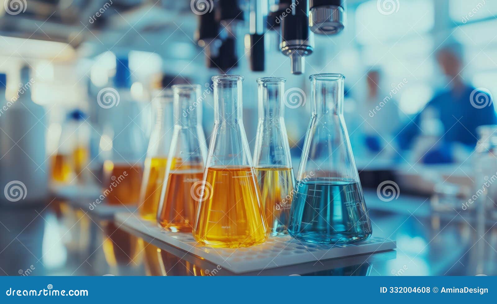 Laboratory Experiment Observing Various Colored Solutions Nestled in ...