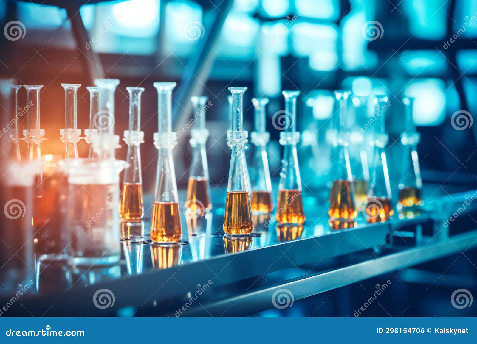 Laboratory Experiment in Science Research Lab, Laboratory Test Tubes in ...