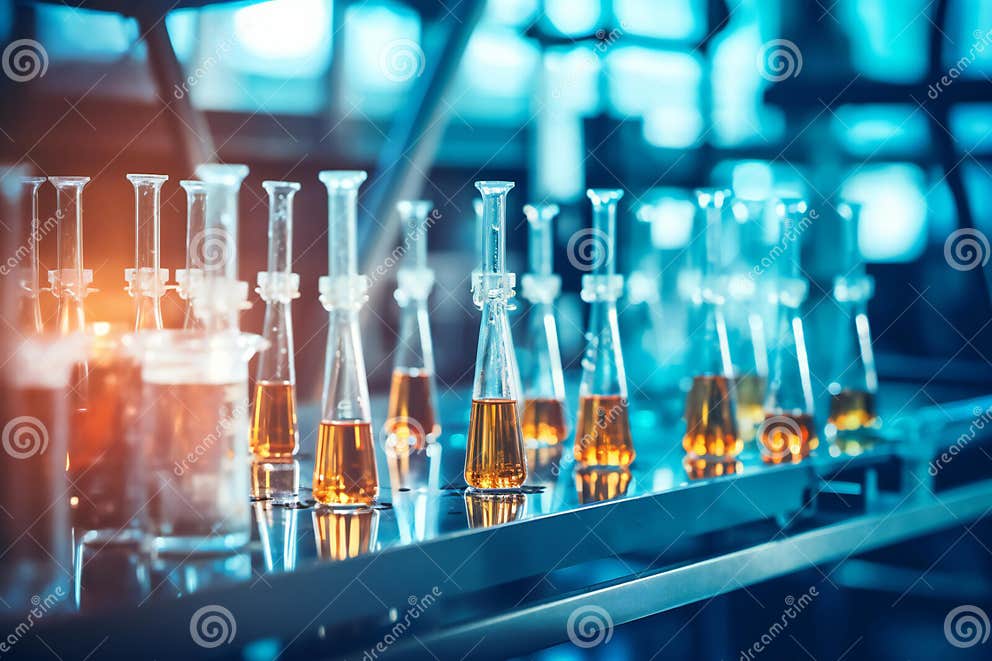 Laboratory Experiment in Science Research Lab, Laboratory Test Tubes in ...