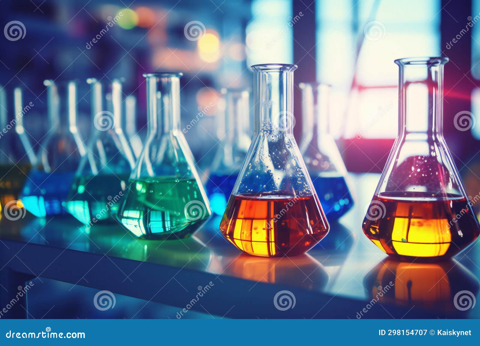 Laboratory Experiment in Science Research Lab, Laboratory Test Tubes in ...