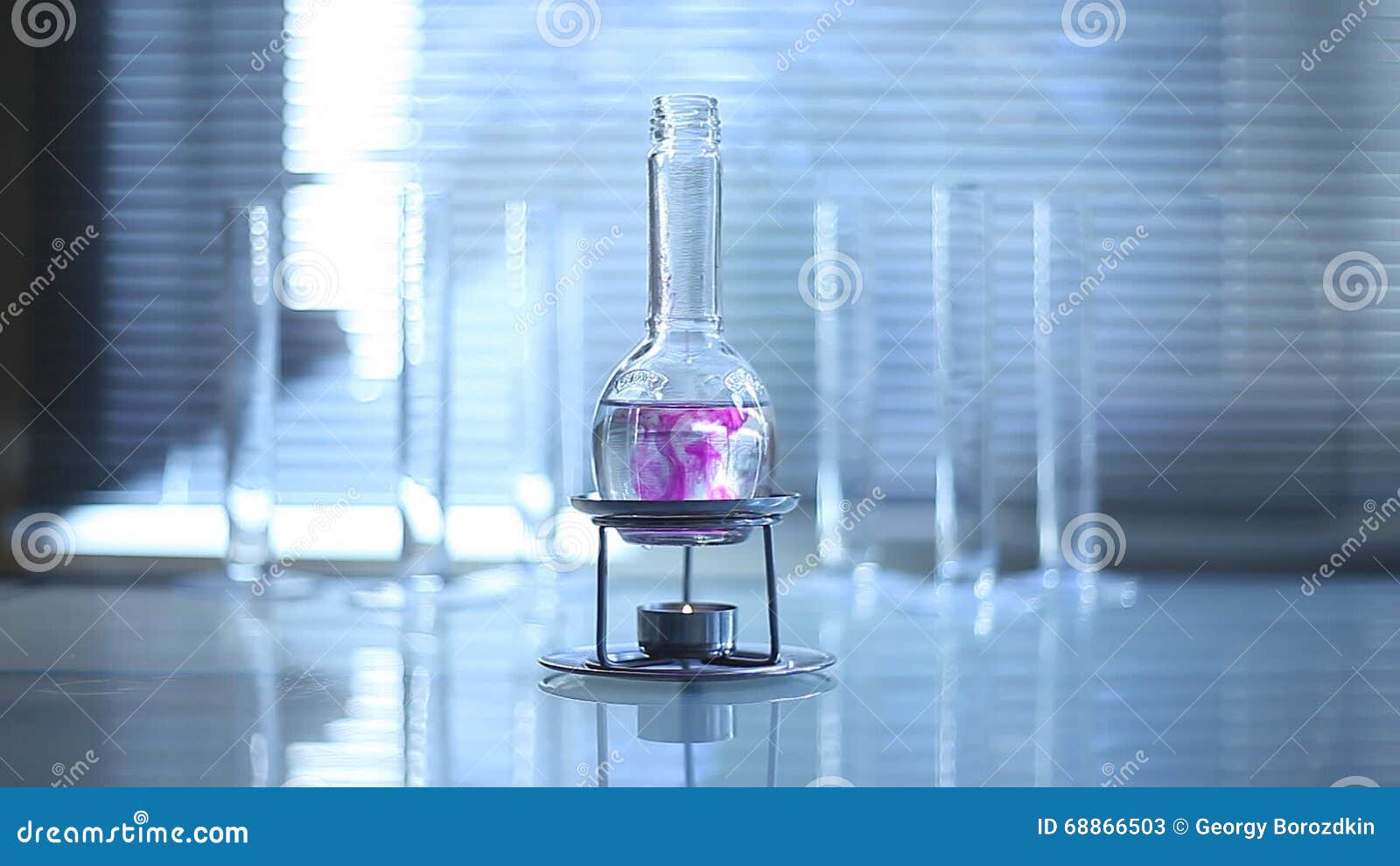 Laboratory Experiment with a Test Tube on the Burner Stock Video ...